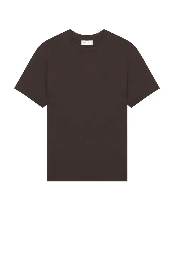 FRAME Short Sleeve Light Cotton Tee - Deep Brown