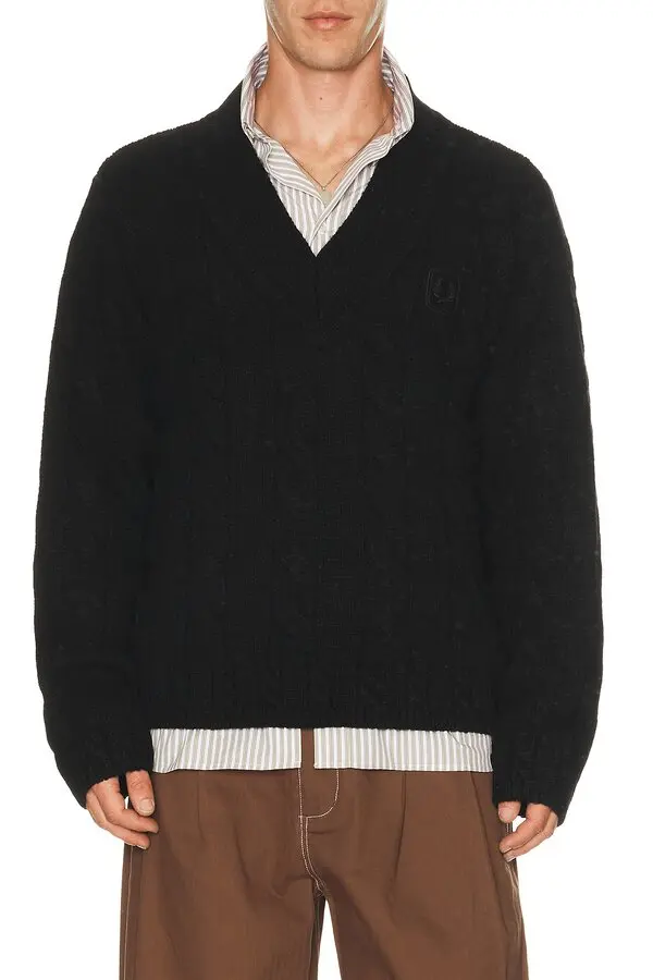 Fred Perry Canvas Cable V-neck Jumper