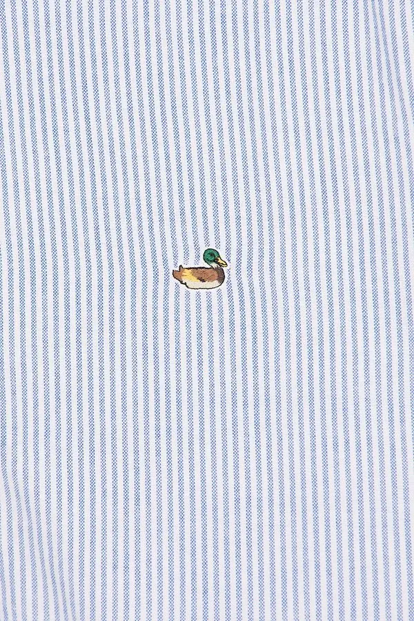 EDMMOND STUDIOS Duck Striped Shirt - Plain Light Blue