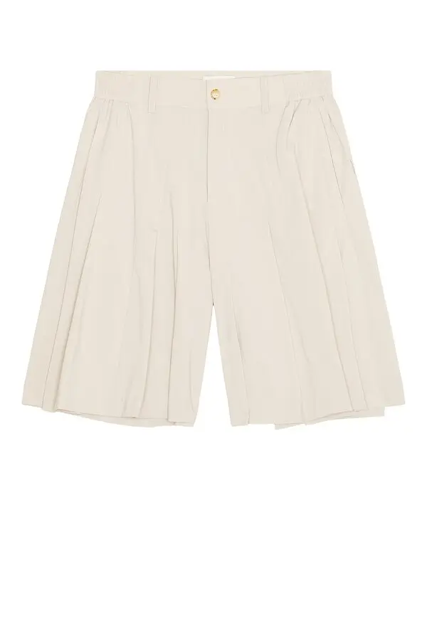 FENG CHEN WANG Irregular Pleats Shorts - Khaki