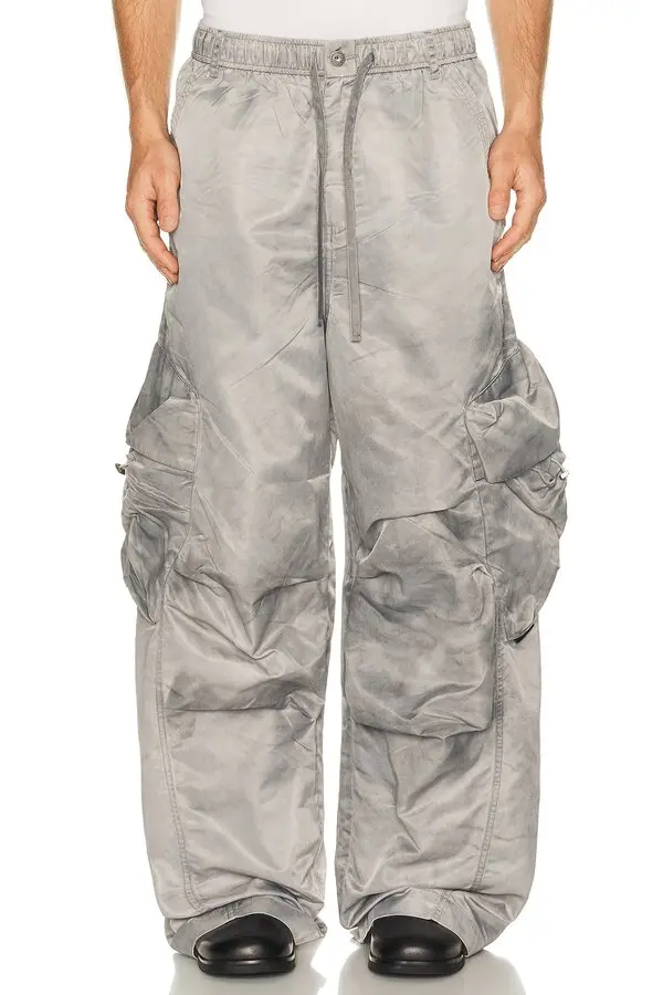 FENG CHEN WANG Sand Washed Nylon Cargo Pants