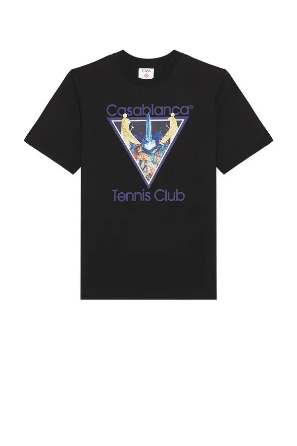 Casablanca Monde Perdu Tennis Club Icon Printed Classic T-shirt - Black