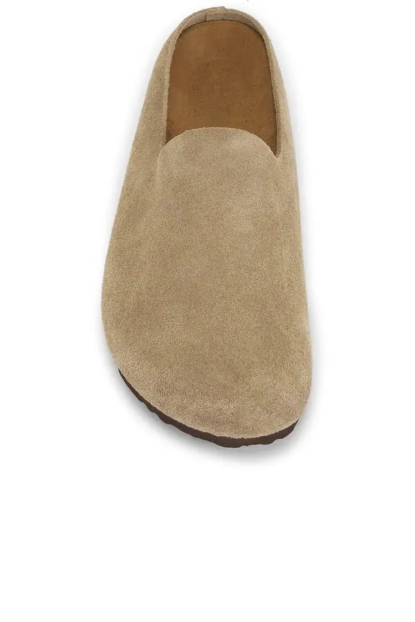 BIRKENSTOCK Amsterdam Wrapped Suede Clogs - Taupe