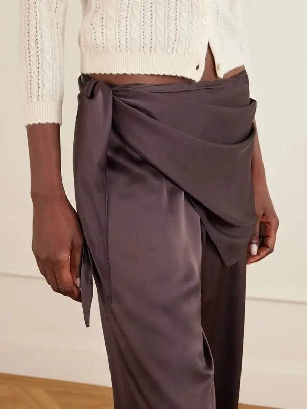 DÔEN Lavona Scarf-detailed Silk Pants