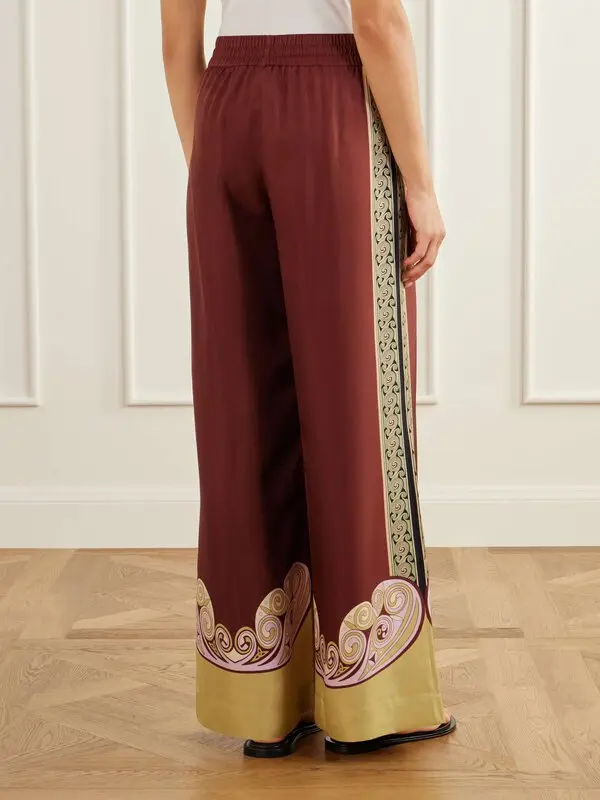 La DoubleJ Palazzo Printed Silk-twill Wide-leg Pants