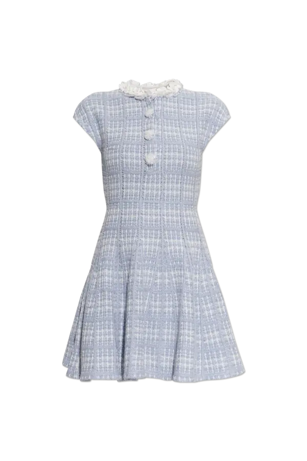SELF-PORTRAIT Dress With Appliqués At The Neckline - Blue