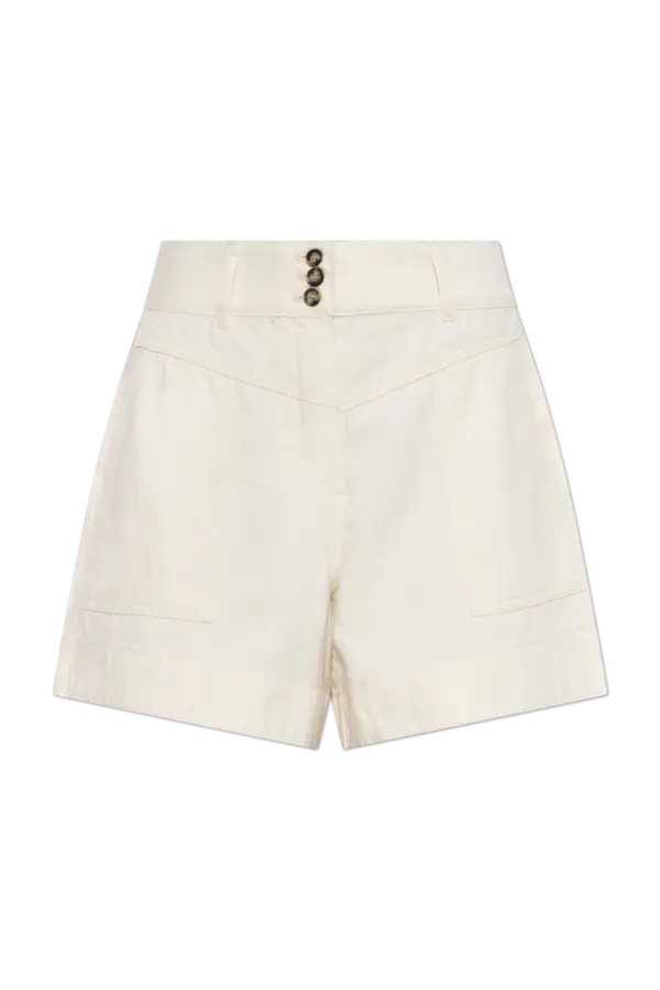 SELF-PORTRAIT High-waisted Shorts - Cream