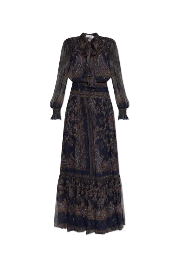 SELF-PORTRAIT Dress With Lurex Thread - Navy Blue