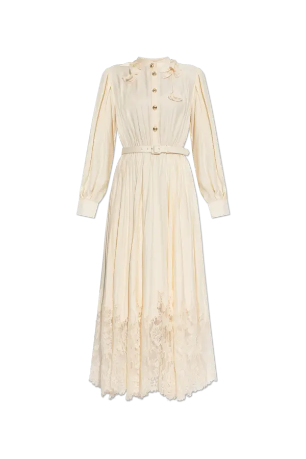 SELF-PORTRAIT Jumpsuit With Lace Trim - Cream