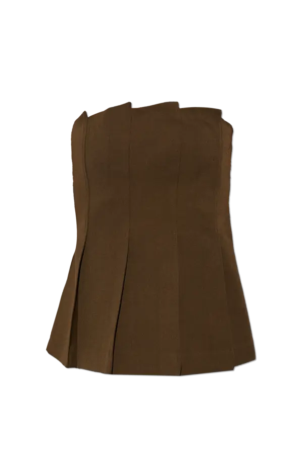 GESTUZ Gzstacy" Strapless Pleated Top - Green
