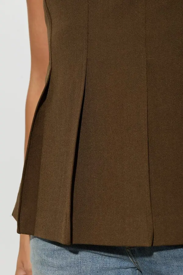 GESTUZ Gzstacy" Strapless Pleated Top - Green
