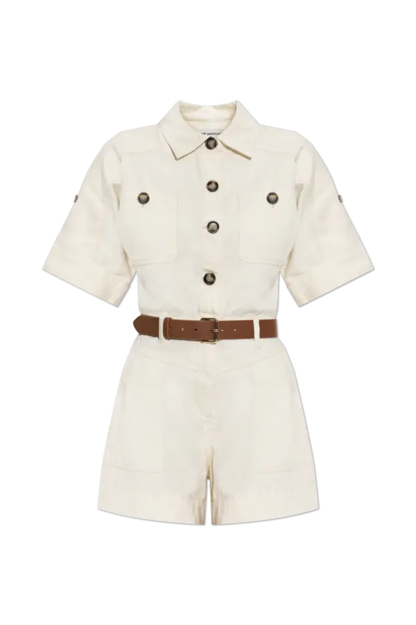SELF-PORTRAIT Jumpsuit With Belt - Cream