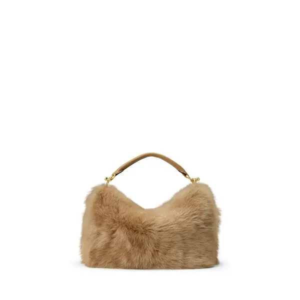 Ralph Lauren Shearling Small Blaike Shoulder Bag