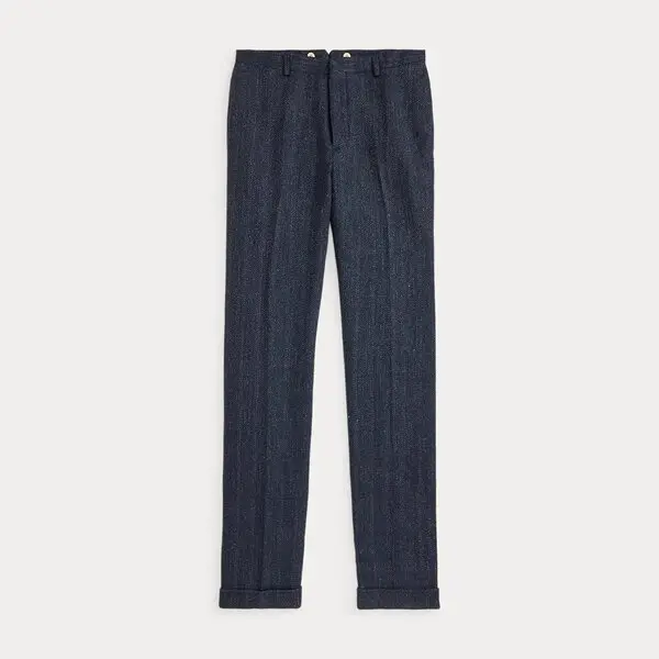 Ralph Lauren Slim Fit Linen-blend Herringbone Trouser