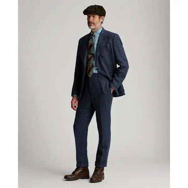 Ralph Lauren Slim Fit Linen-blend Herringbone Trouser