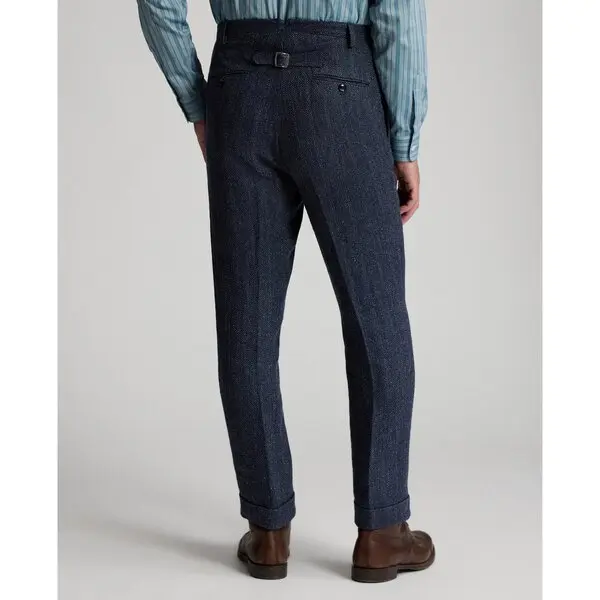 Ralph Lauren Slim Fit Linen-blend Herringbone Trouser