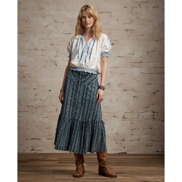Ralph Lauren Hand-embroidered Jersey Top