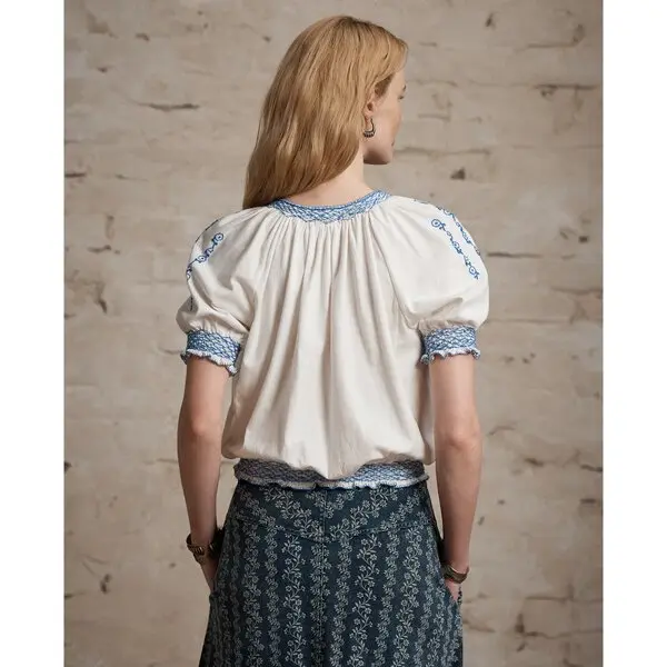 Ralph Lauren Hand-embroidered Jersey Top