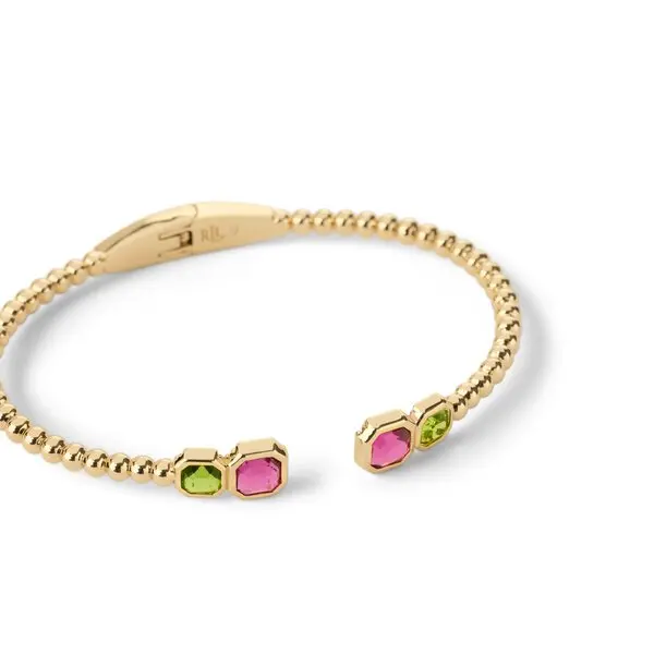 Ralph Lauren Gold-plated Bezel Stone Station Bracelet