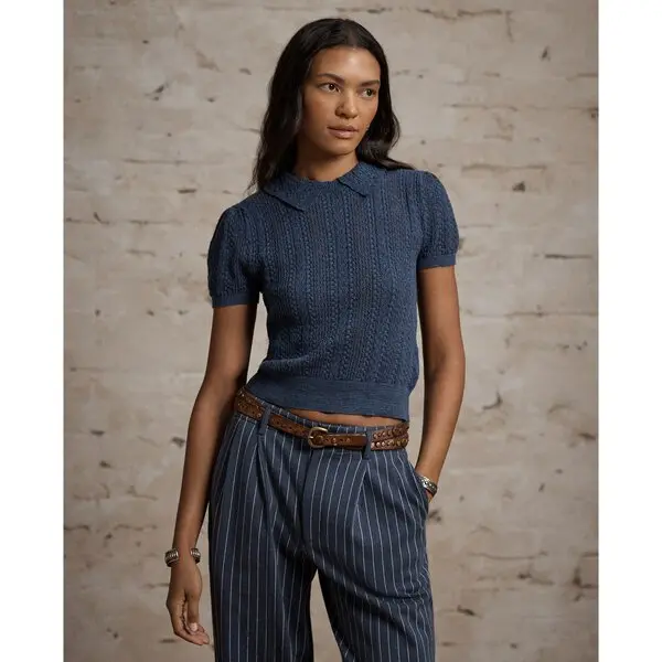 Ralph Lauren Cotton Cable-knit Pointelle Sweater