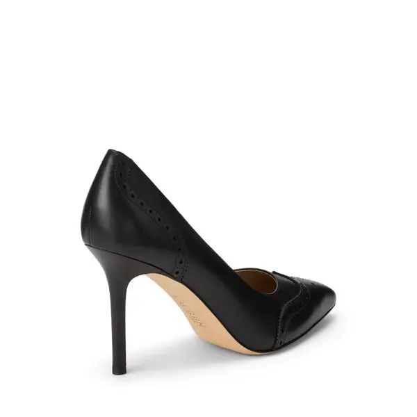 Ralph Lauren Lynden Perforated Leather Pump - Black