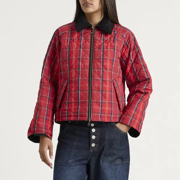 Barbour Reversible Diamond-quilted Jacket - Black/cardinal