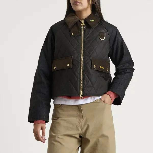 Barbour Reimagined Icons Quilted Spey Wax Jacket - Olive/classic