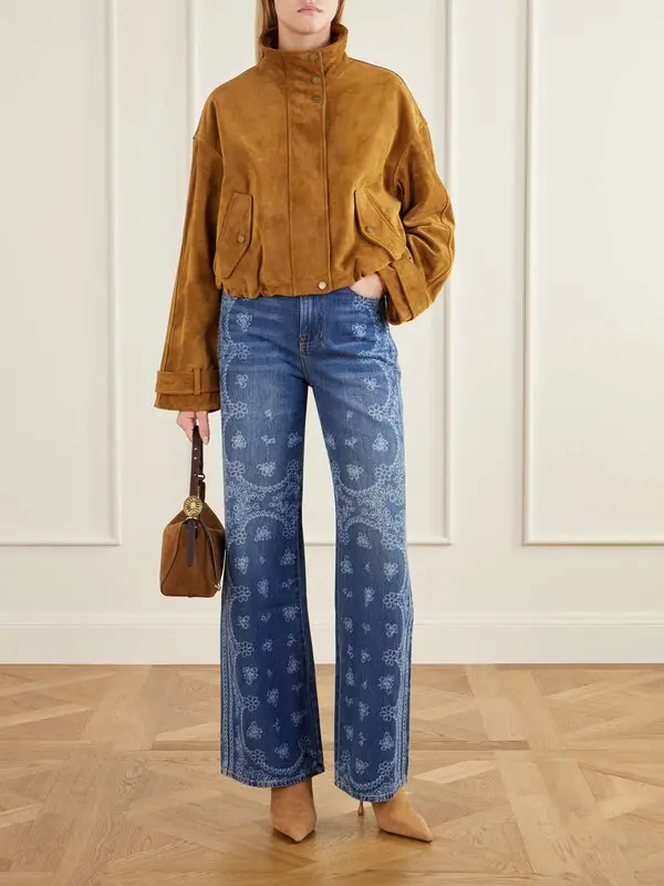 Veronica Beard Bateman Cropped Suede Jacket