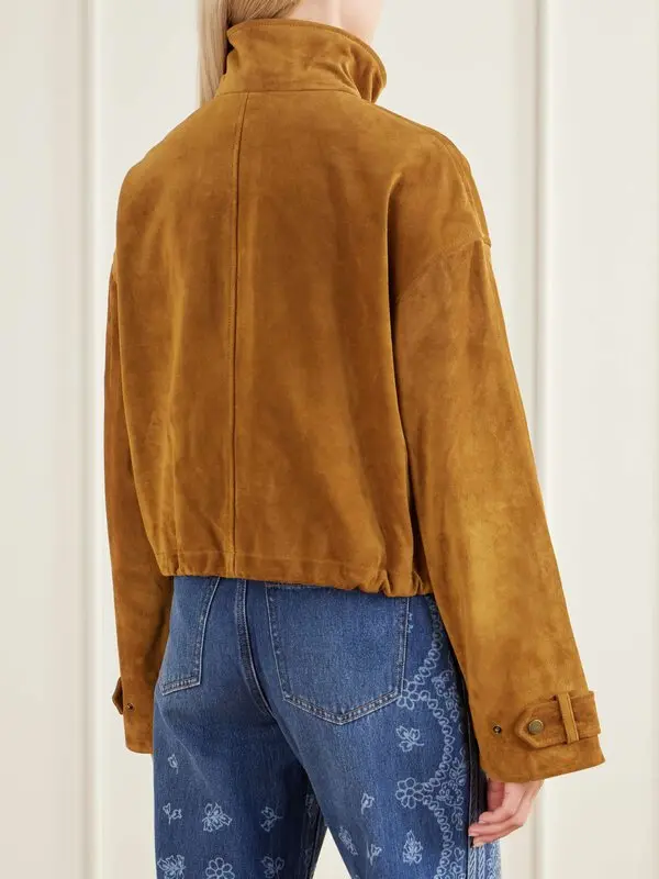 Veronica Beard Bateman Cropped Suede Jacket