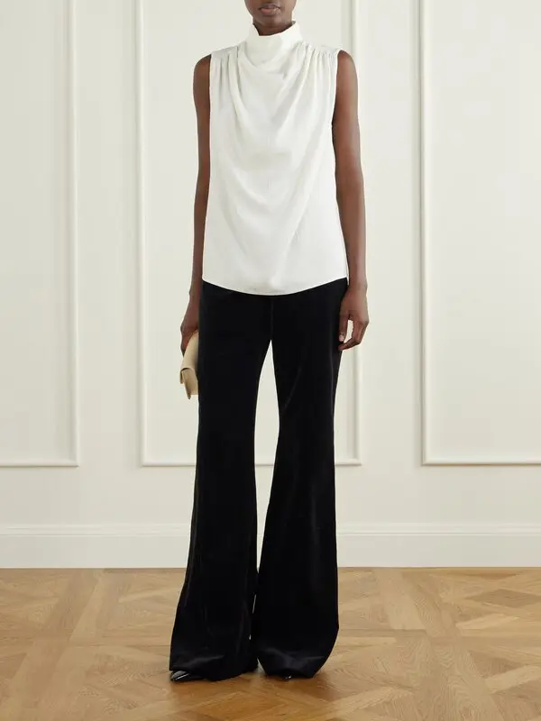 Costarellos Padra Cotton-velvet Flared Pants