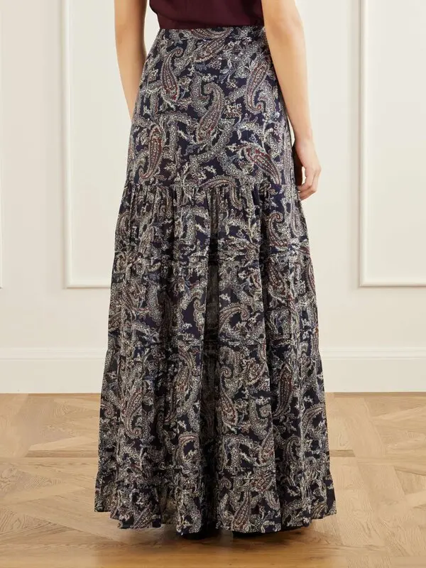 Veronica Beard Heatheralyn Gathered Paisley-print Cotton Maxi Skirt