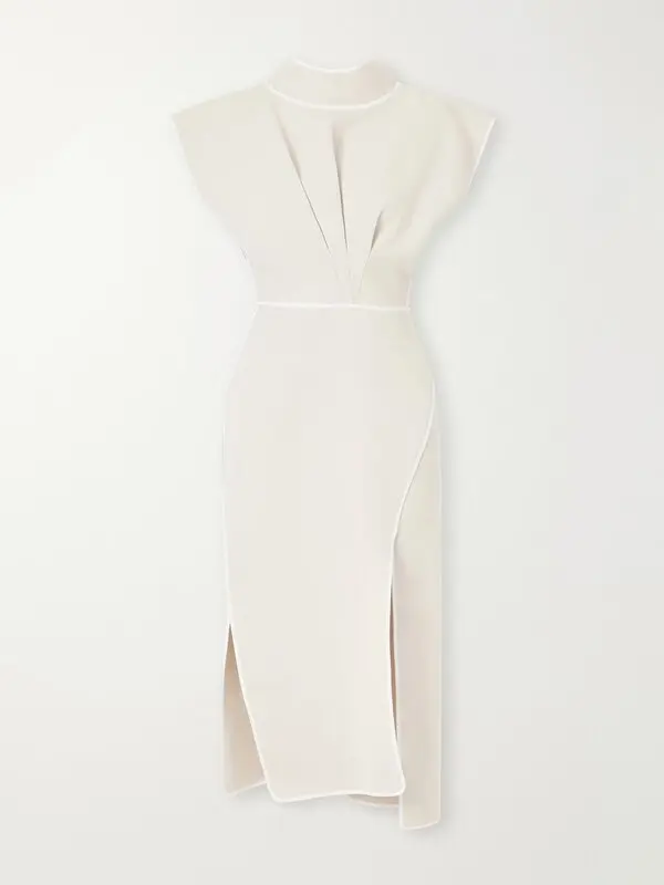 Maticevski Pageant Paneled Crepe Midi Dress - Neutrals