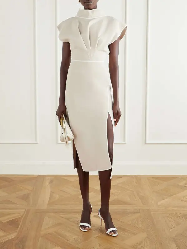 Maticevski Pageant Paneled Crepe Midi Dress