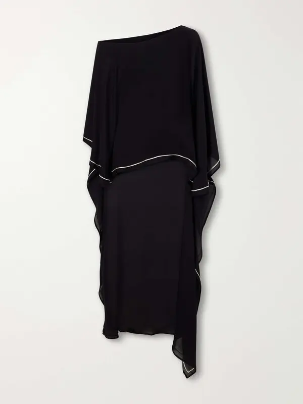ANDRES OTALORA Permanecer Off-the-shoulder Silk-georgette Blouse - Black