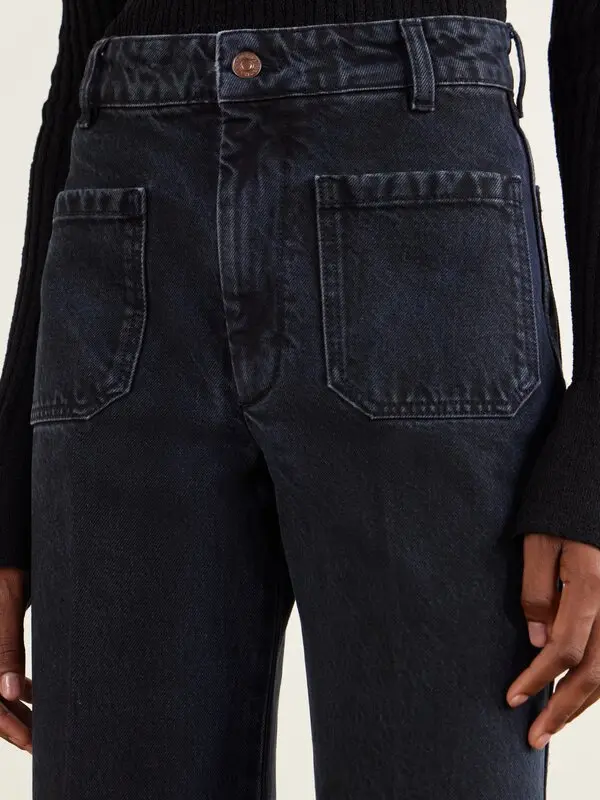 Victoria Beckham Alina Logo-embroidered Flared Jeans - Blue