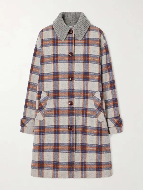 Veronica Beard Laurent Checked Wool-blend Twill Coat