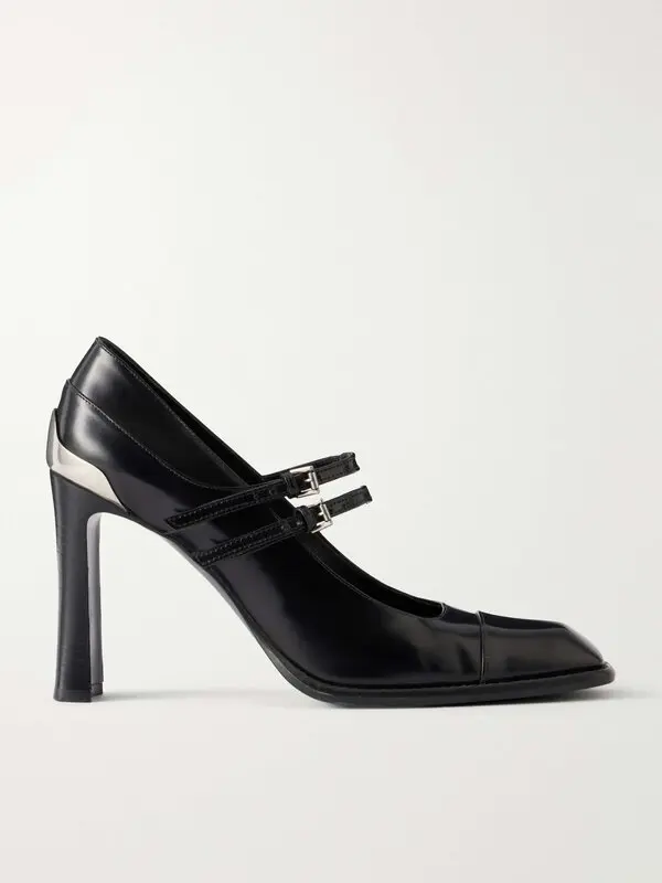 Alexander McQueen Niko Leather Mary Jane Pumps - Black