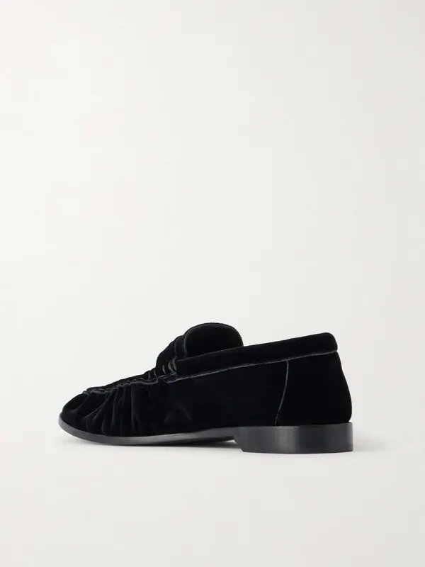 Saint Laurent Le Loafer 05 Cassandre-embellished Suede Loafers