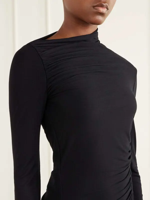 Rick Owens Svita Ruched Jersey Maxi Dress