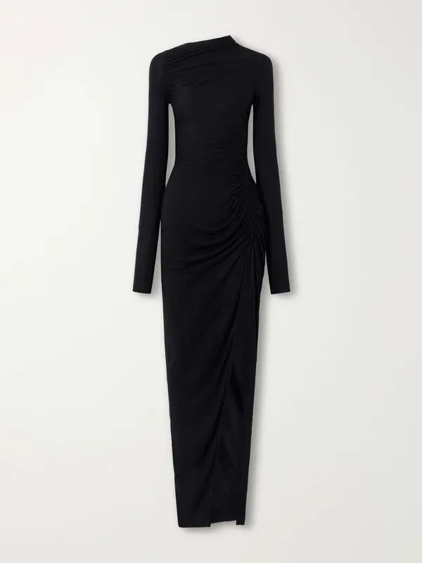 Rick Owens Svita Ruched Jersey Maxi Dress - Black