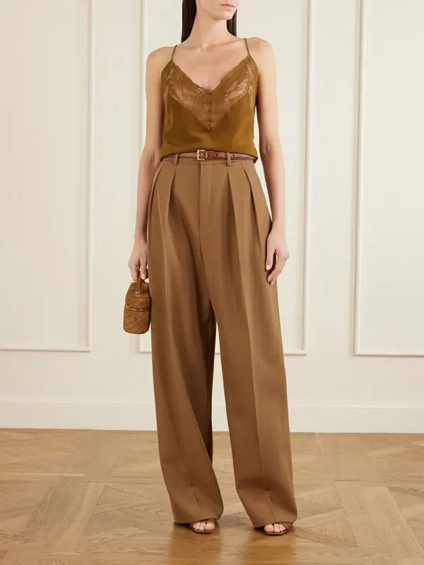 Saint Laurent Cassandre-embellished Mesh Mules - Brown