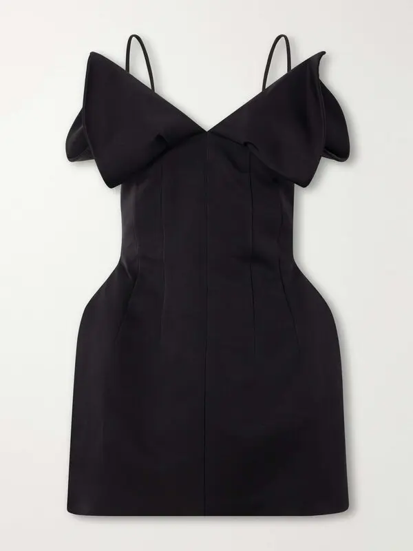 Magda Butrym Cotton And Silk-blend Mini Dress - Black