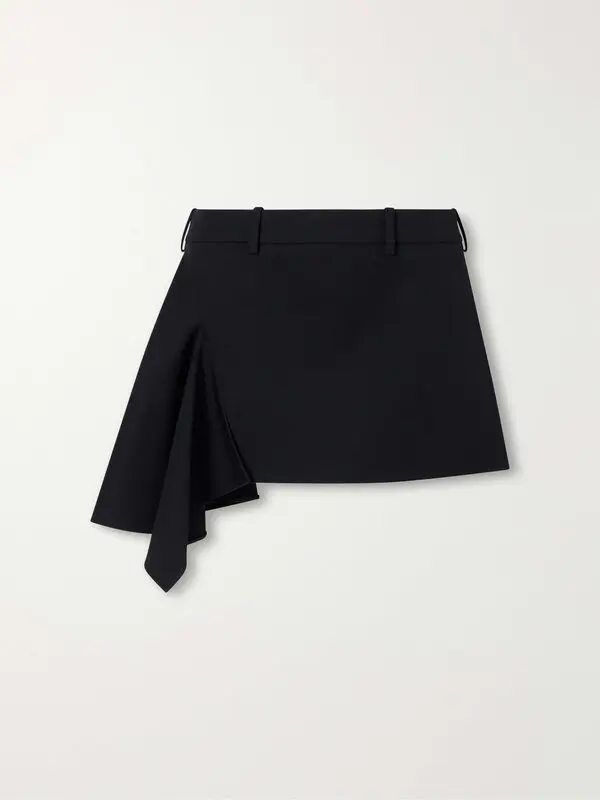 Givenchy Asymmetric Grain De Poudre Wool Mini Skirt