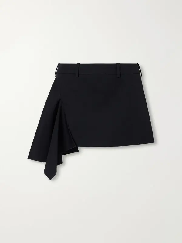Givenchy Asymmetric Grain De Poudre Wool Mini Skirt