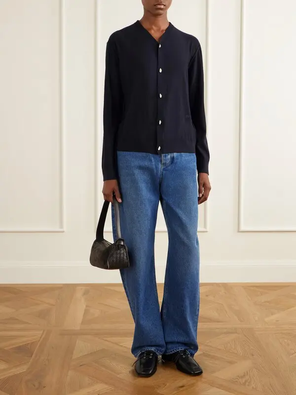Bottega Veneta Logo-embroidered Wool Cardigan