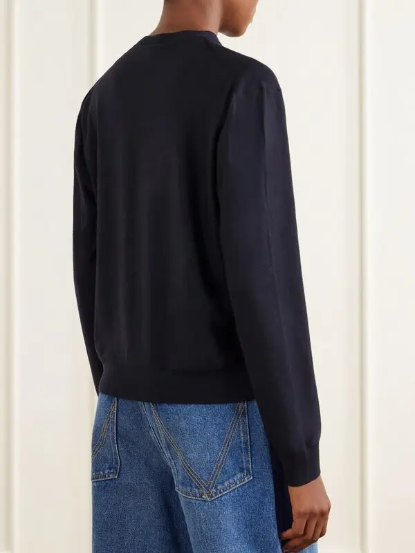 Bottega Veneta Logo-embroidered Wool Cardigan