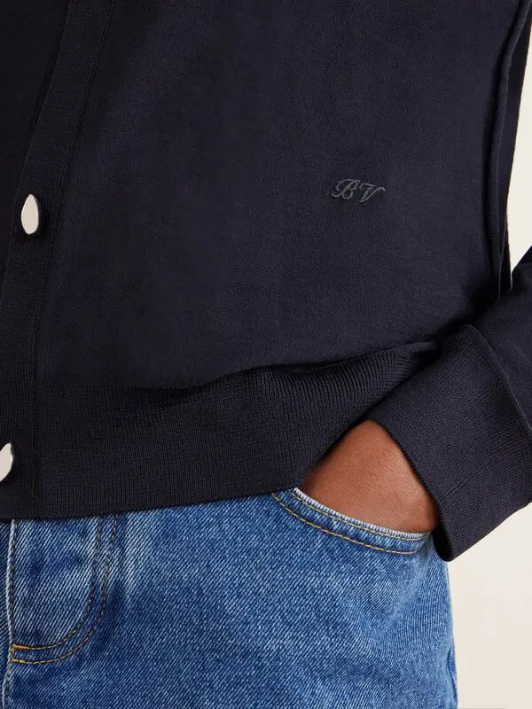 Bottega Veneta Logo-embroidered Wool Cardigan