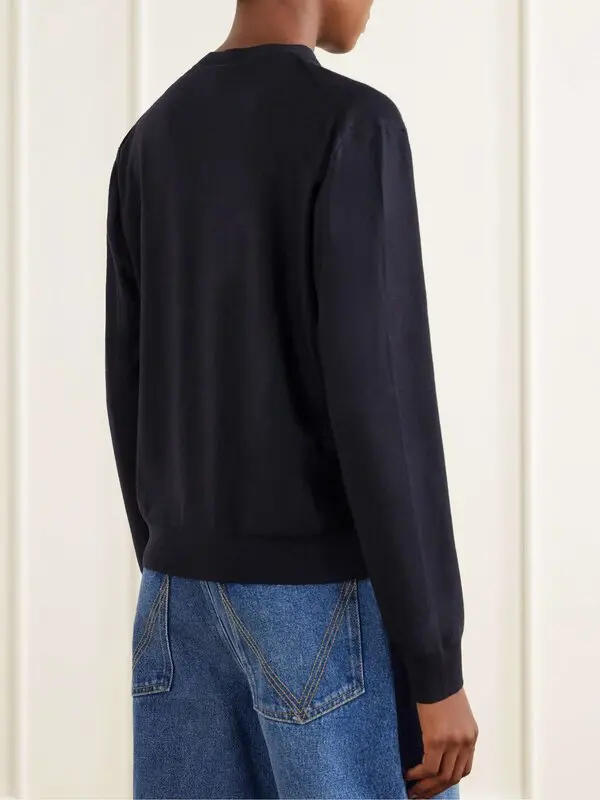 Bottega Veneta Logo-embroidered Wool Cardigan
