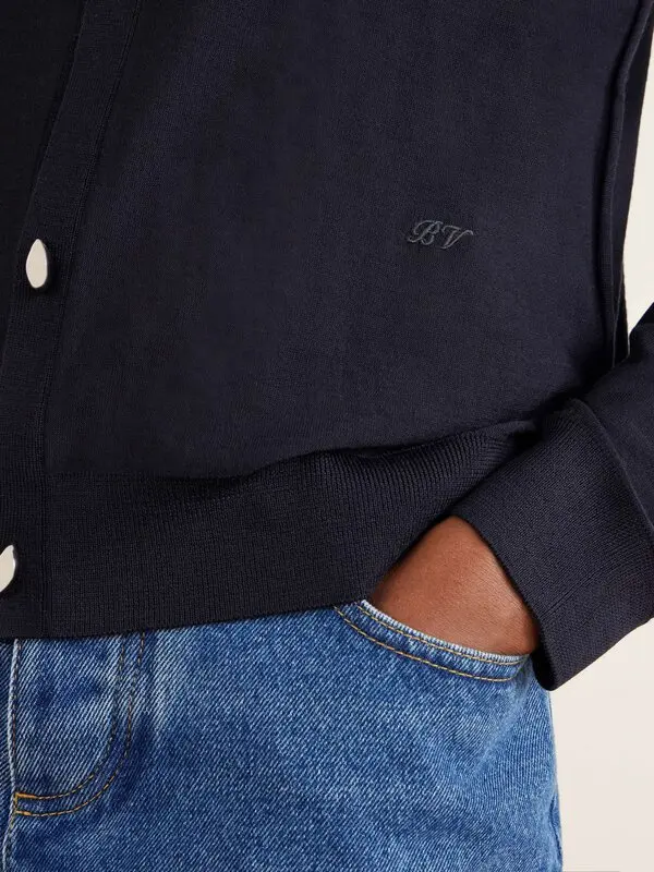 Bottega Veneta Logo-embroidered Wool Cardigan
