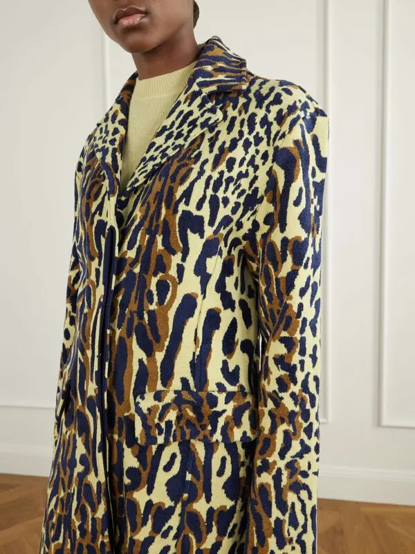 Marni Leopard-jacquard Virgin Wool Coat